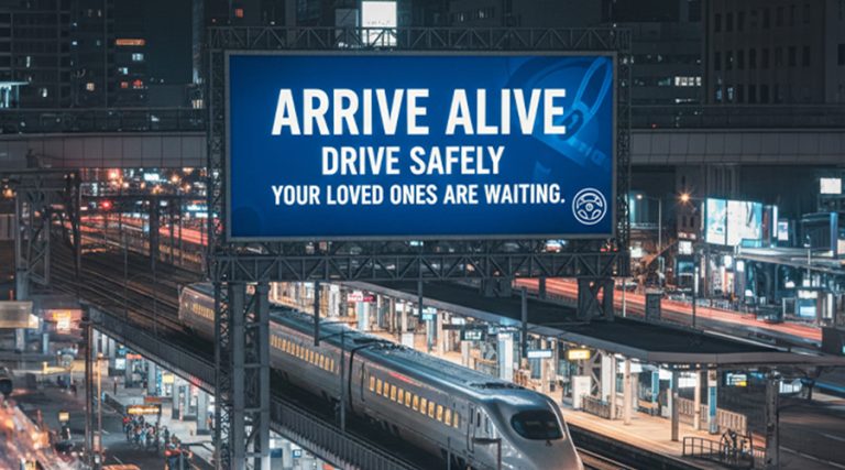 Outdoor Advertising with Modern Hoarding Graphics & Creative Display ...